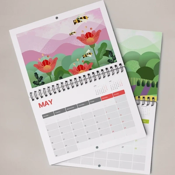 Wiro Bound Drilled Calendars | Davenports Printers